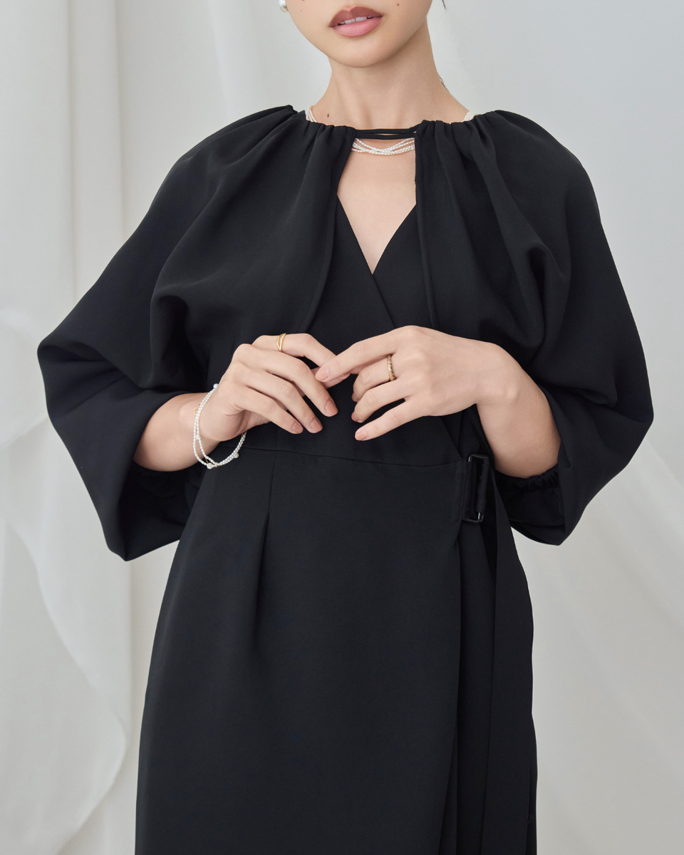 【147_ichi_yon_nana】2WAYボレロセットアップオールインワン｜冠婚葬祭・ブラックフォーマル・着心地抜群・セット｜低身長さん必見・小柄女性向け